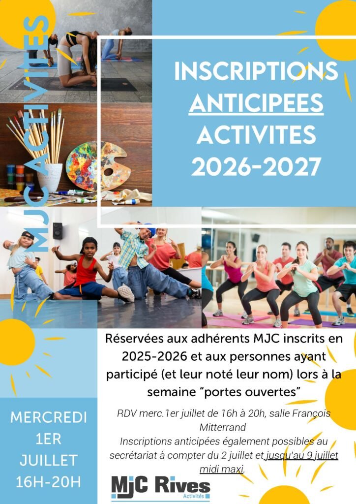 Les inscriptions anticipées se dérouleront le 1er juillet à la salle ...